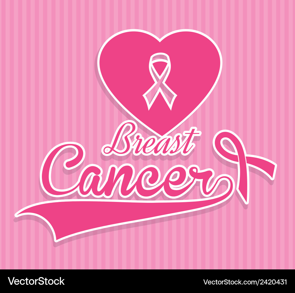 Breast cancer over pink background Royalty Free Vector Image