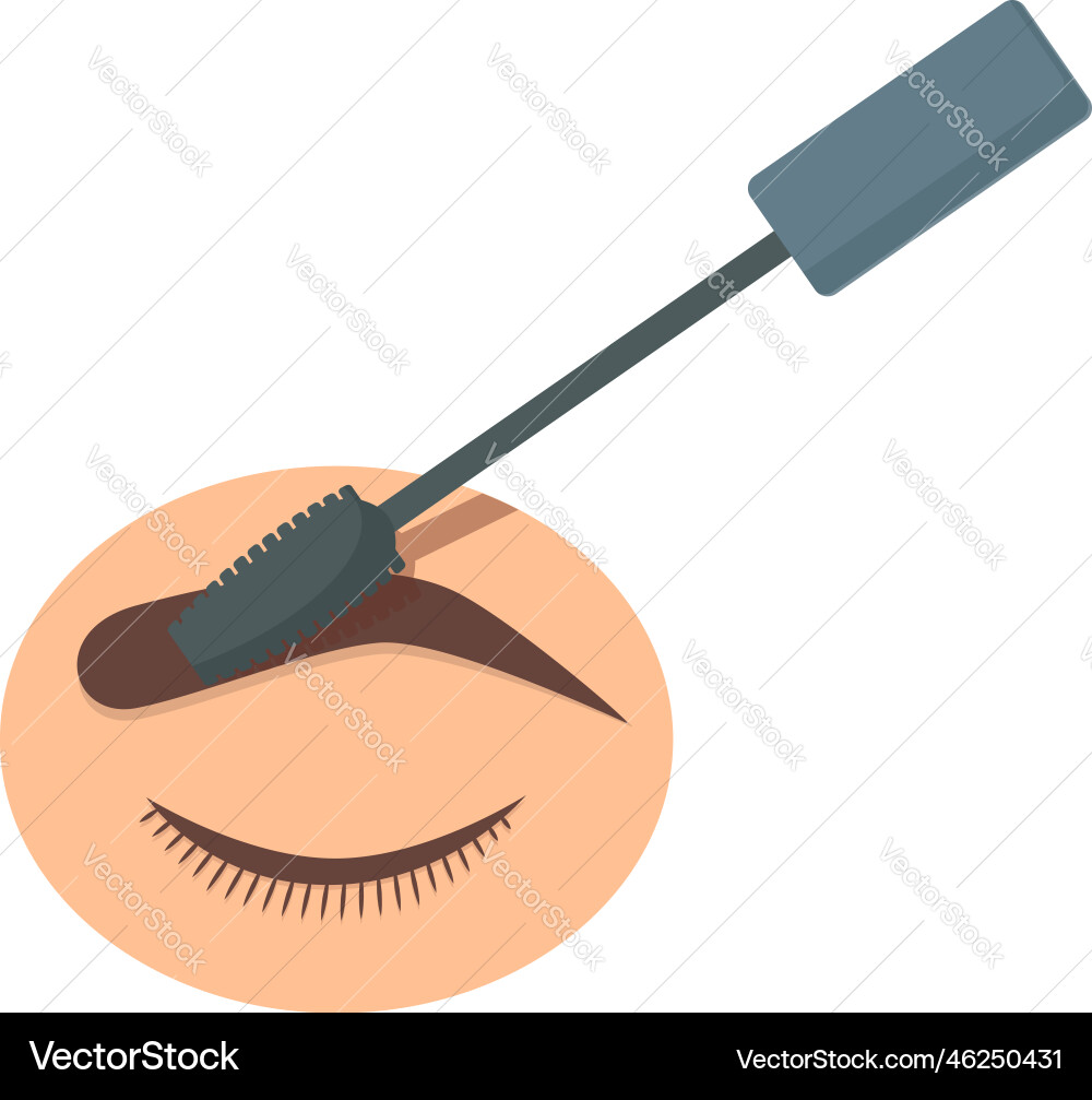 Brush makeup icon cartoon eye brow Royalty Free Vector Image