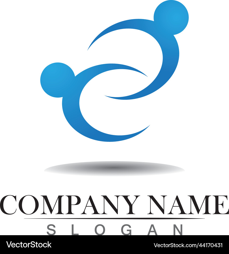 C people logo design Royalty Free Vector Image