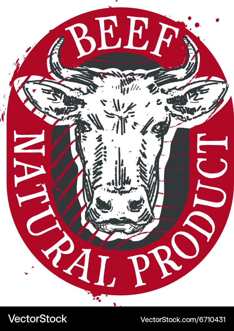 Cow logo design template beef or meat icon Vector Image