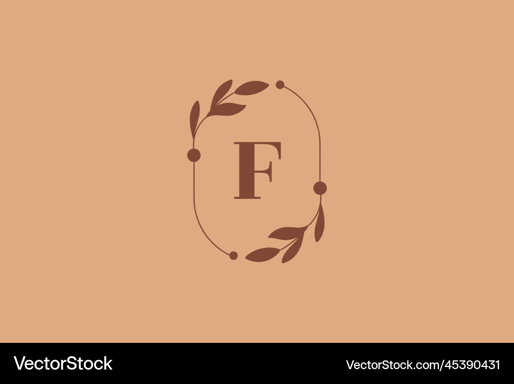 Flower letter f logo Royalty Free Vector Image