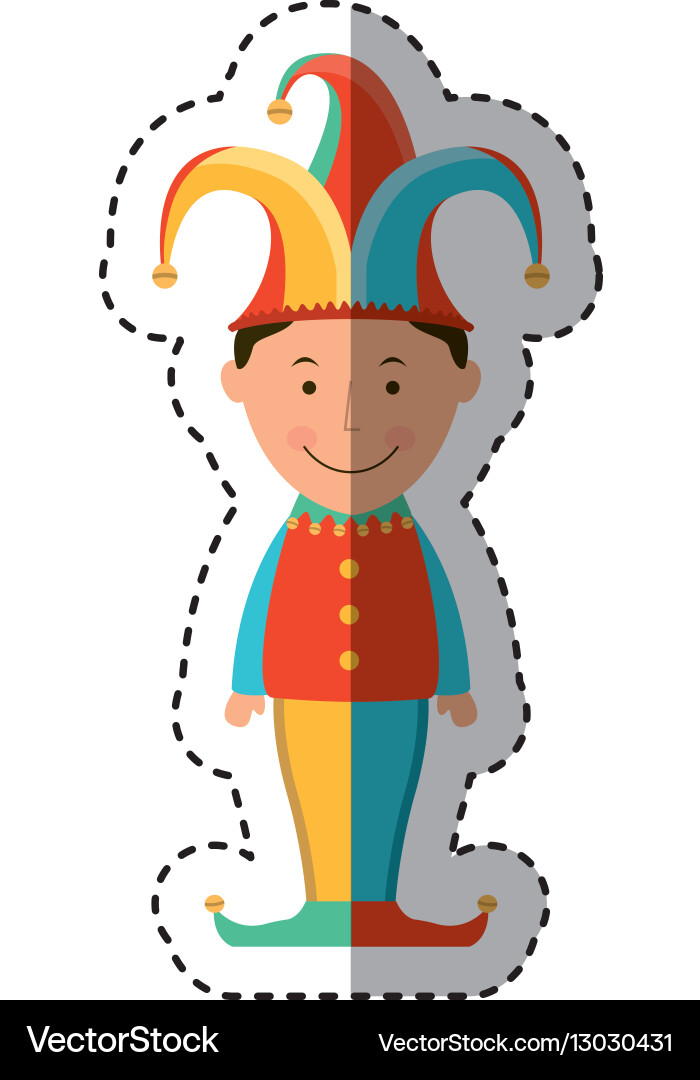 Funny harlequin avatar character Royalty Free Vector Image