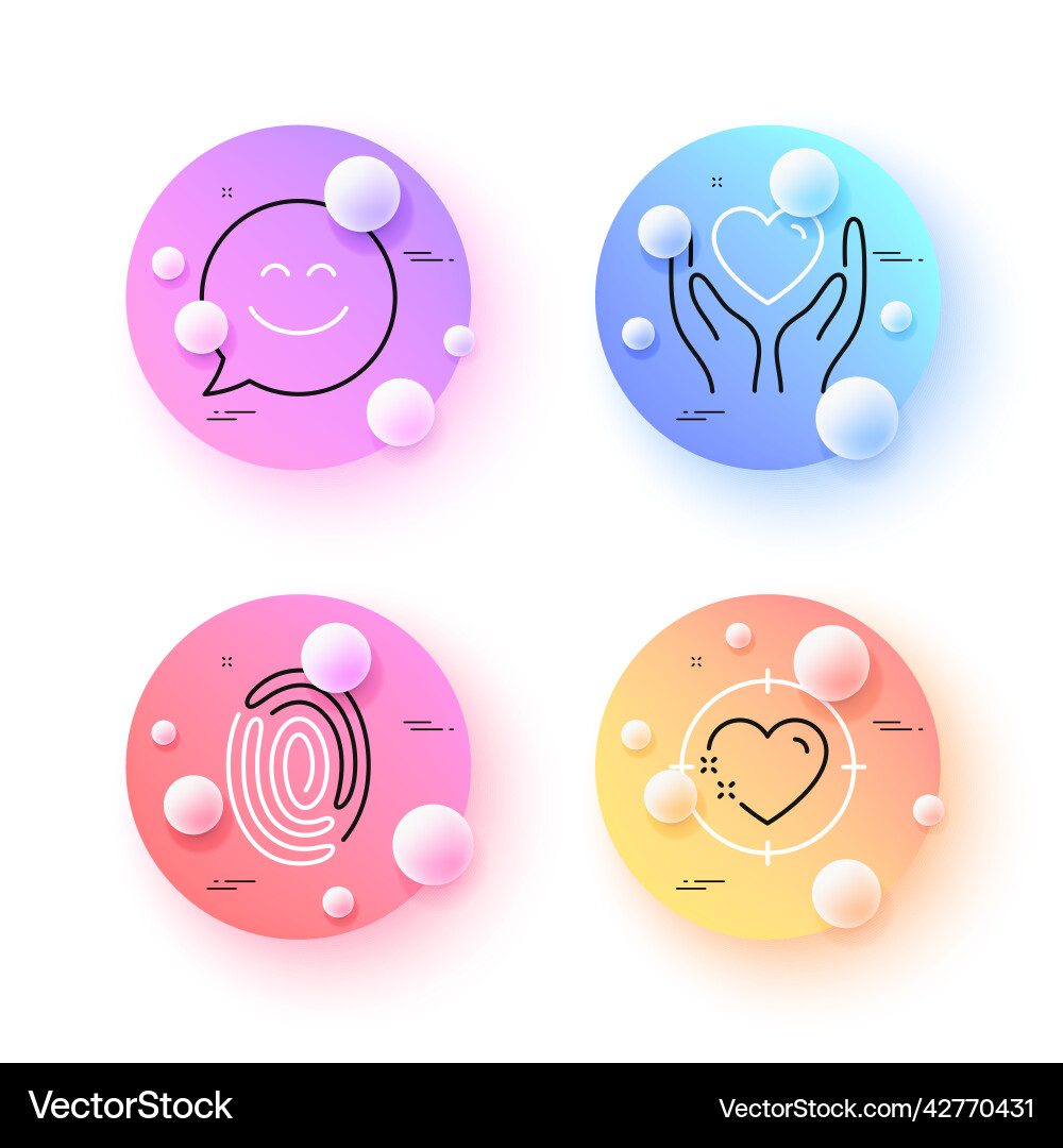 Hold heart fingerprint and smile chat minimal Vector Image