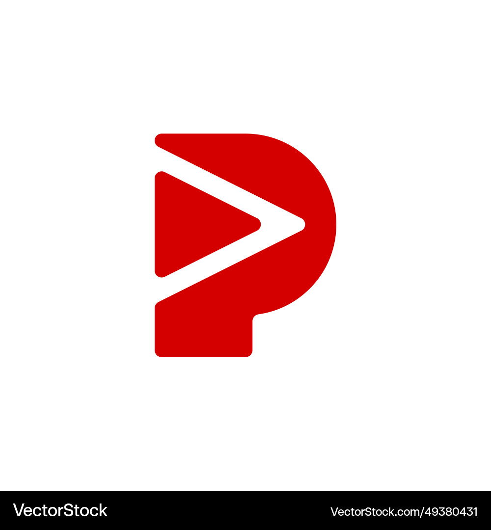 Modern letter p play logo design Royalty Free Vector Image