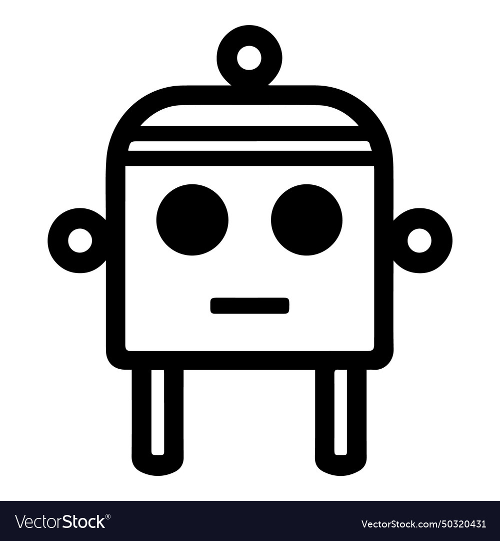 Robot flat icon isolated on white background Vector Image