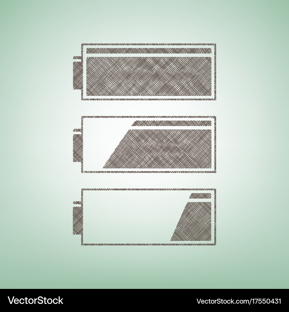 Set of battery charge level indicators Royalty Free Vector