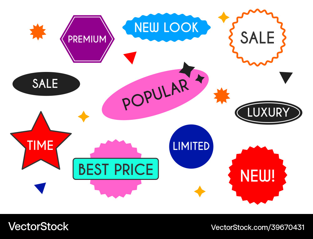 Set of promo labels Royalty Free Vector Image - VectorStock