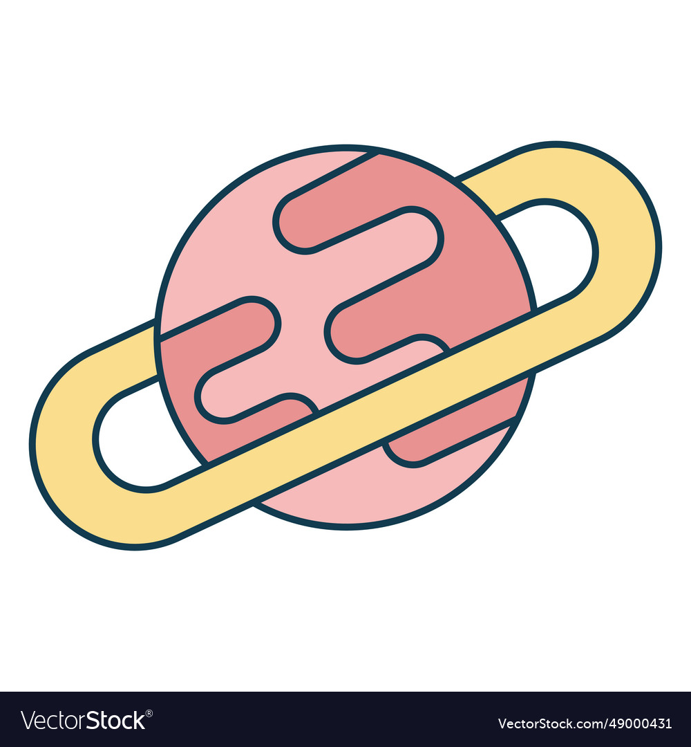 Simple planet with ring color stroke Royalty Free Vector