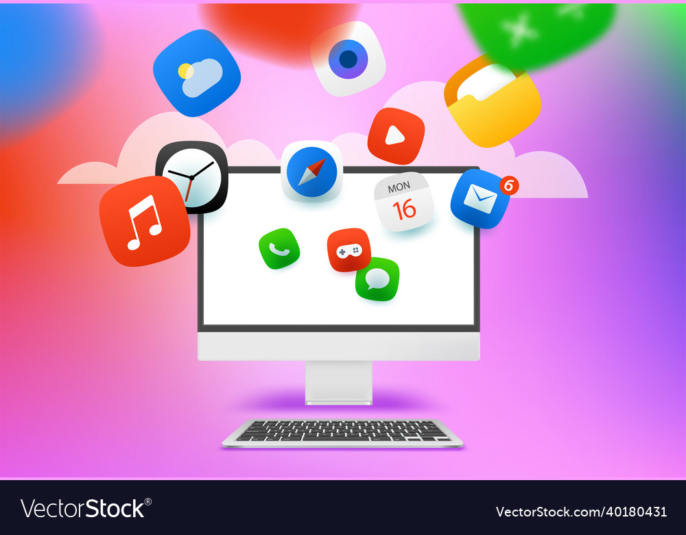 Using different internet applications via modern Vector Image