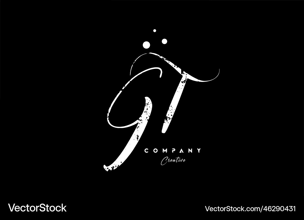 Vintage gt alphabet letter logo icon combination Vector Image