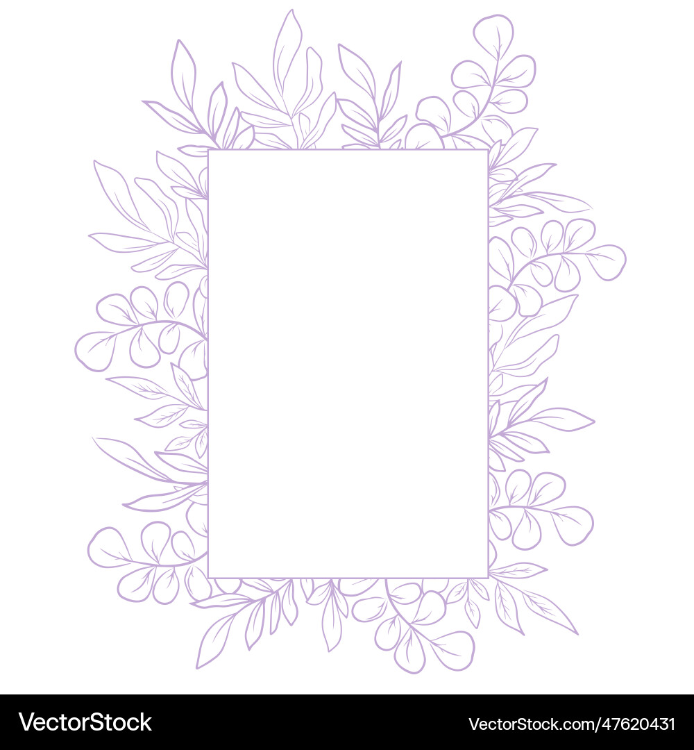 Violet pastel floral frame for wedding Royalty Free Vector