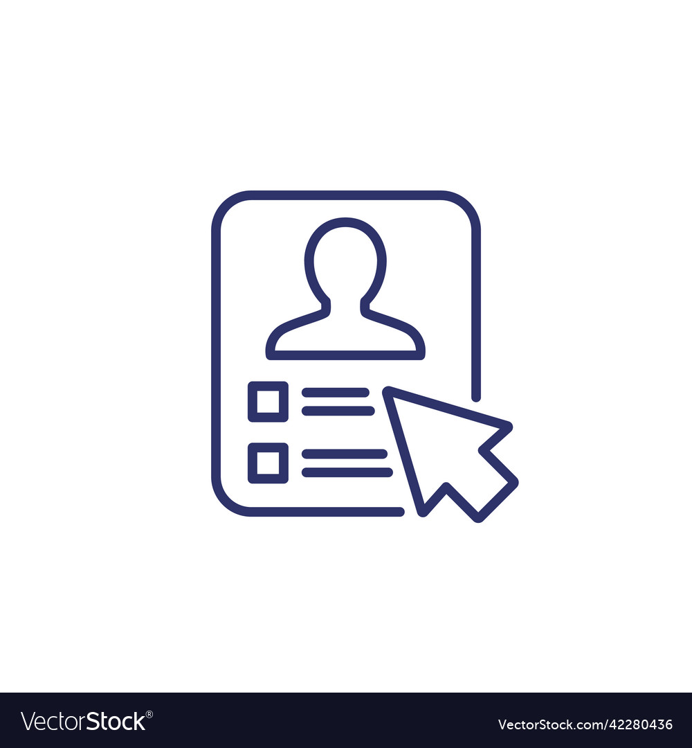 Account user profile line icon Royalty Free Vector Image