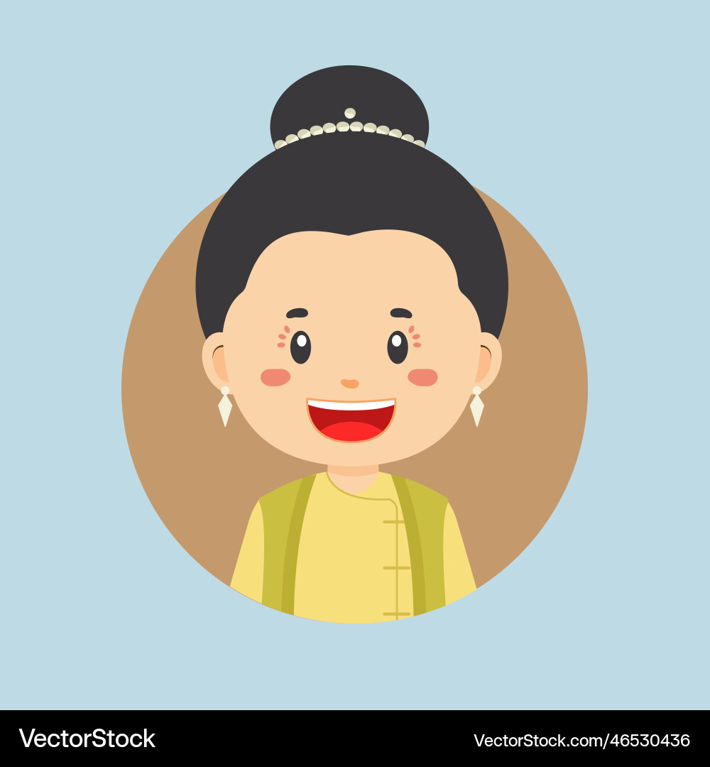 Avatar of a myanmar character Royalty Free Vector Image