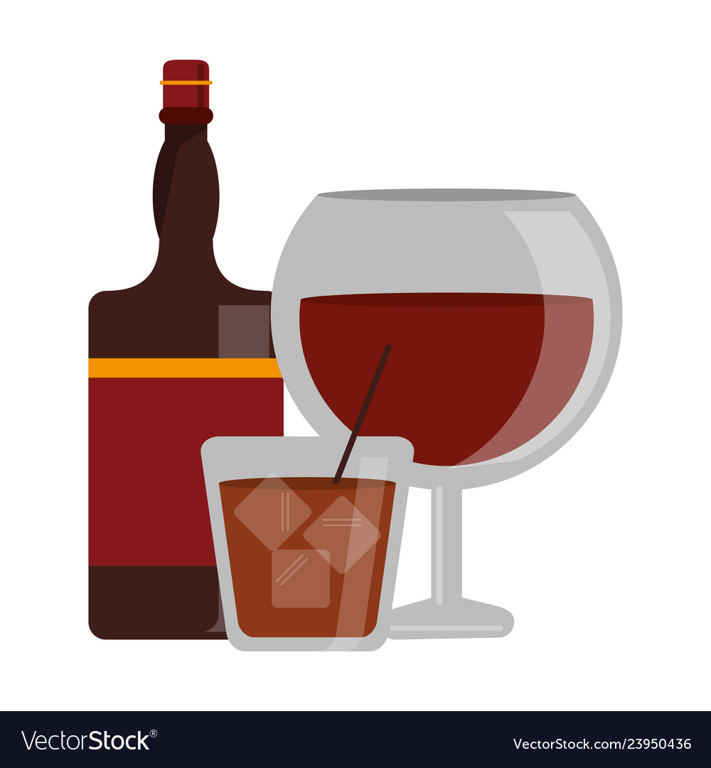 Bar drinks cups Royalty Free Vector Image - VectorStock