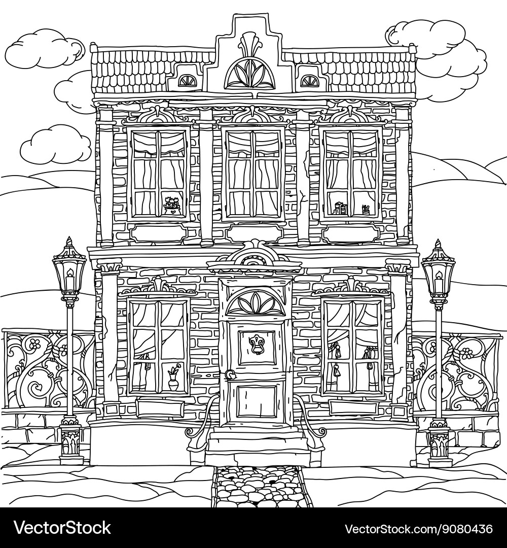 Black and white of a house Royalty Free Vector Image