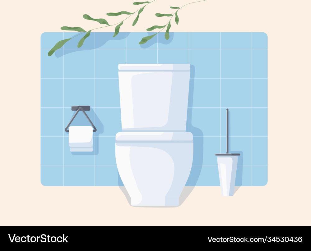 Clean modern wc with white ceramic toilet bowl Vector Image
