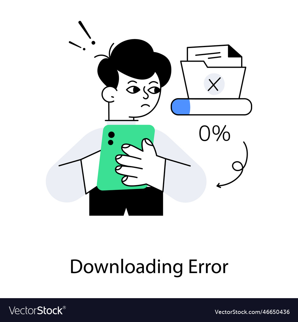 Downloading error Royalty Free Vector Image - VectorStock