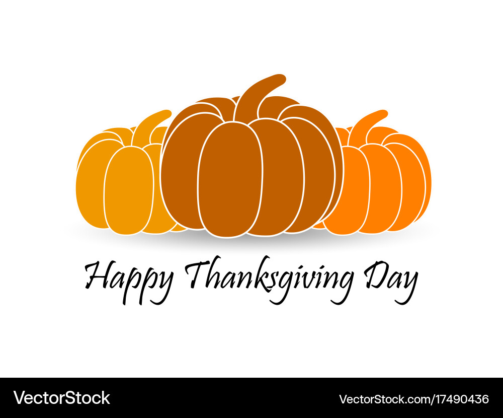 Happy thanksgiving day pumpkin with shadow Vector Image
