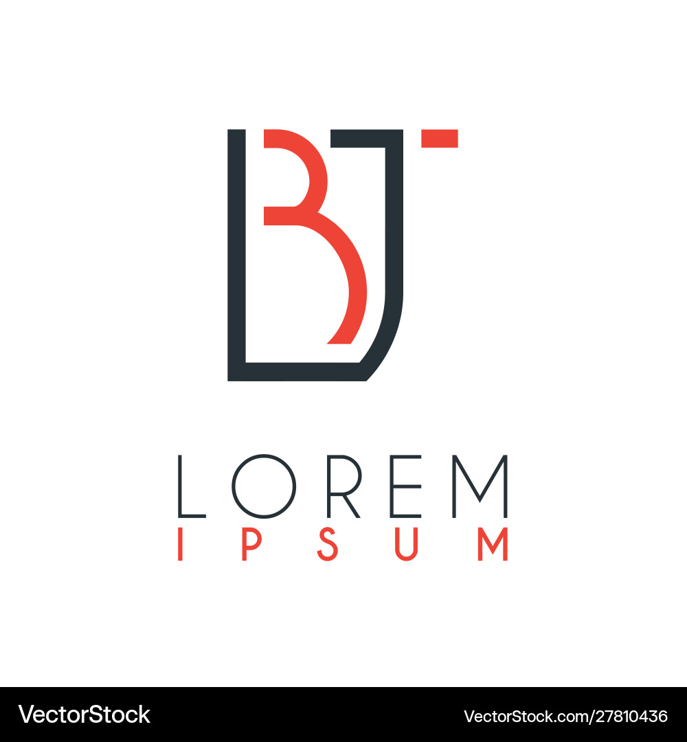 Logo between letter b and t or bt Royalty Free Vector Image