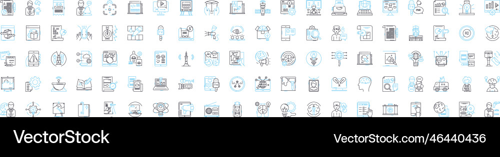 Meetups and events line icons set Royalty Free Vector Image