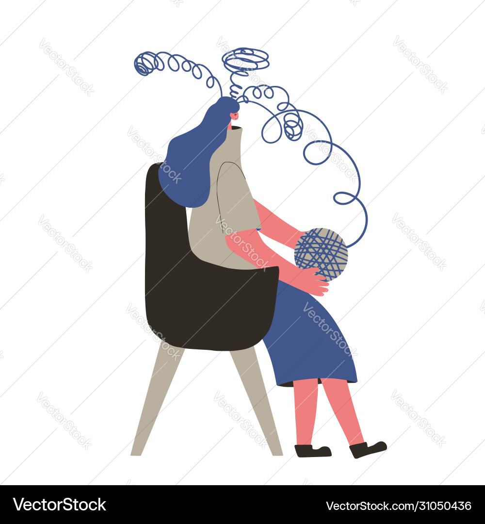 Mental disorder person with bad mood Royalty Free Vector