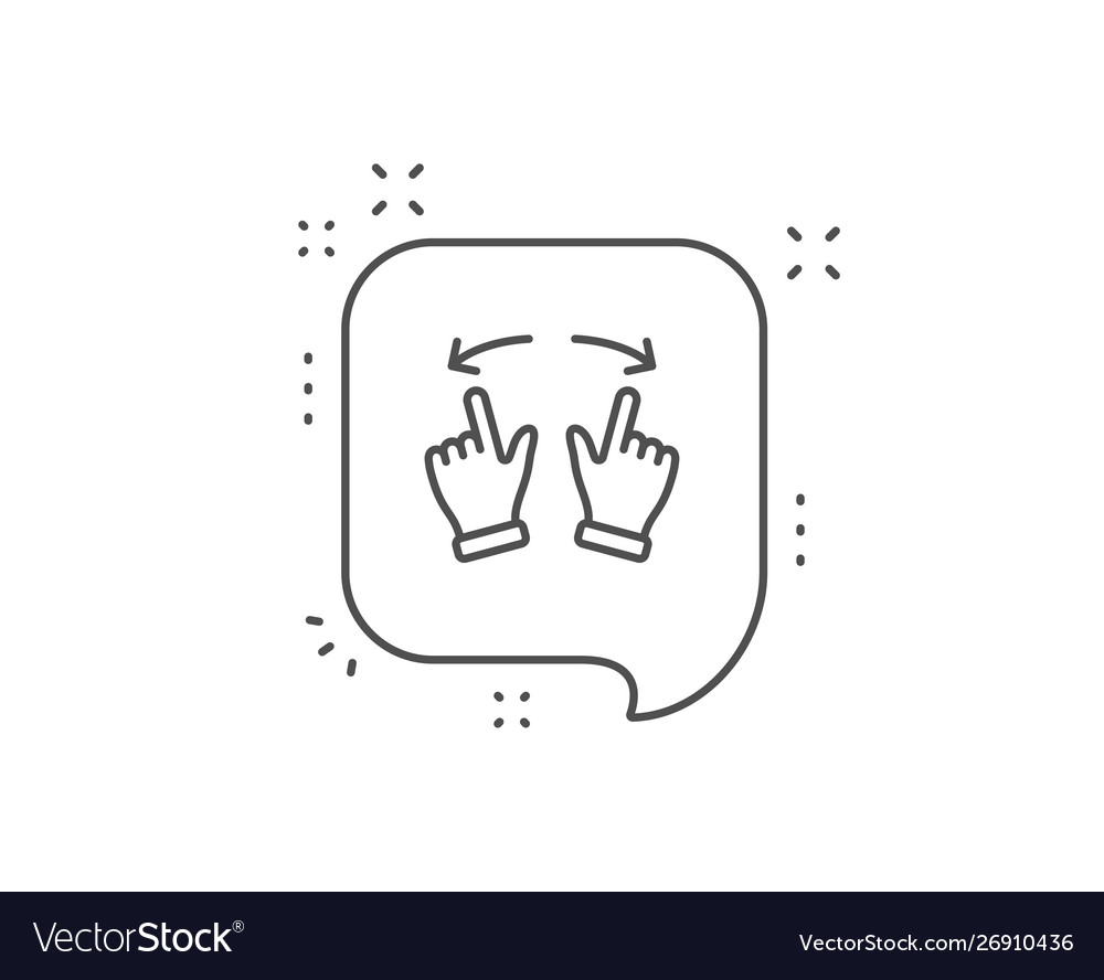 Move gesture line icon slide arrow sign swipe Vector Image