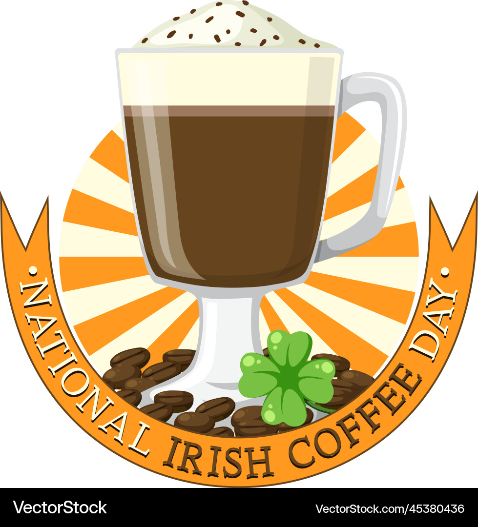 National irish coffee day banner design Royalty Free Vector