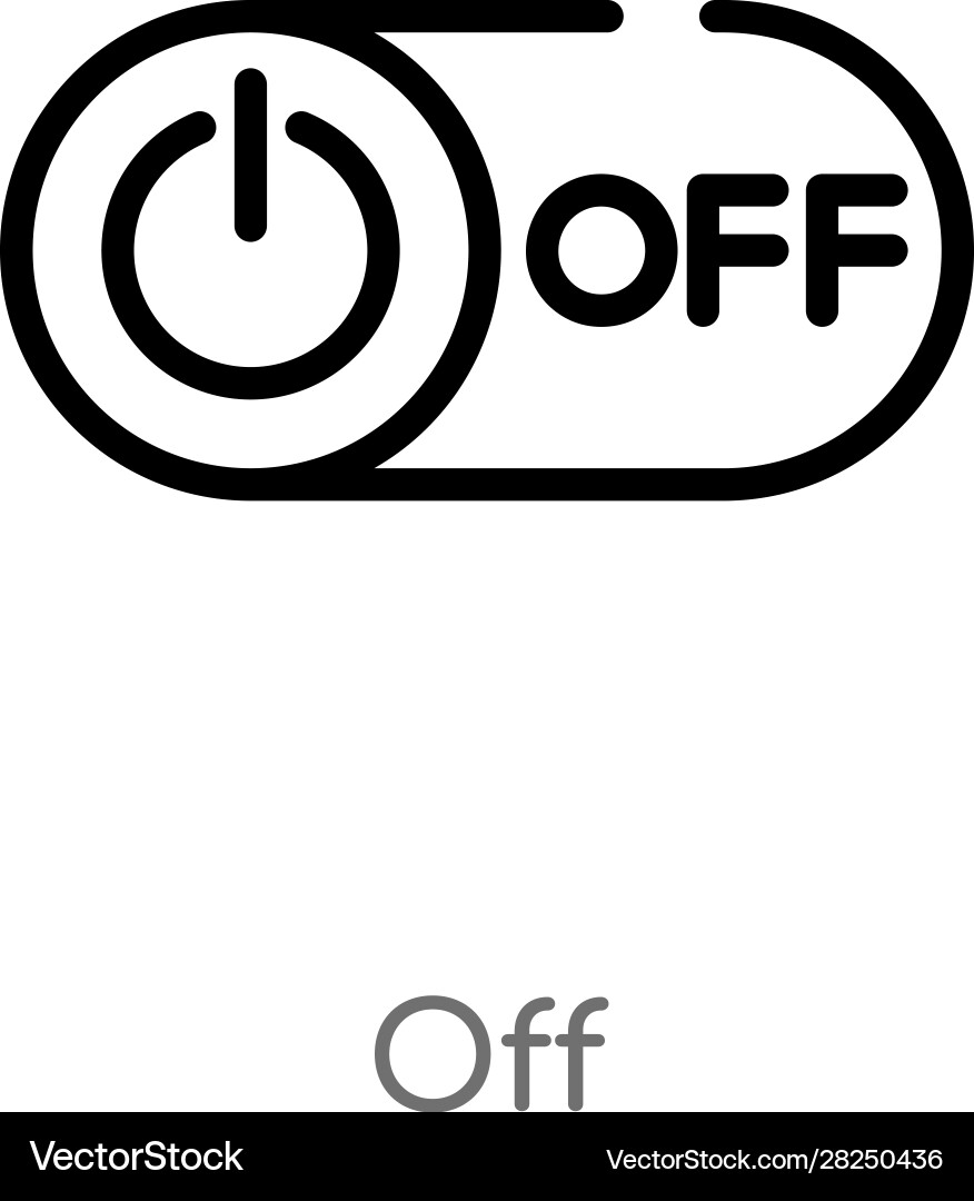Outline off icon isolated black simple line Vector Image
