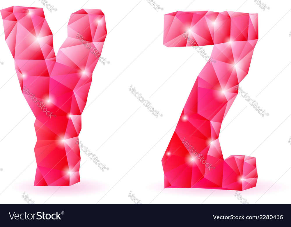 Ruby polygonal font Royalty Free Vector Image - VectorStock
