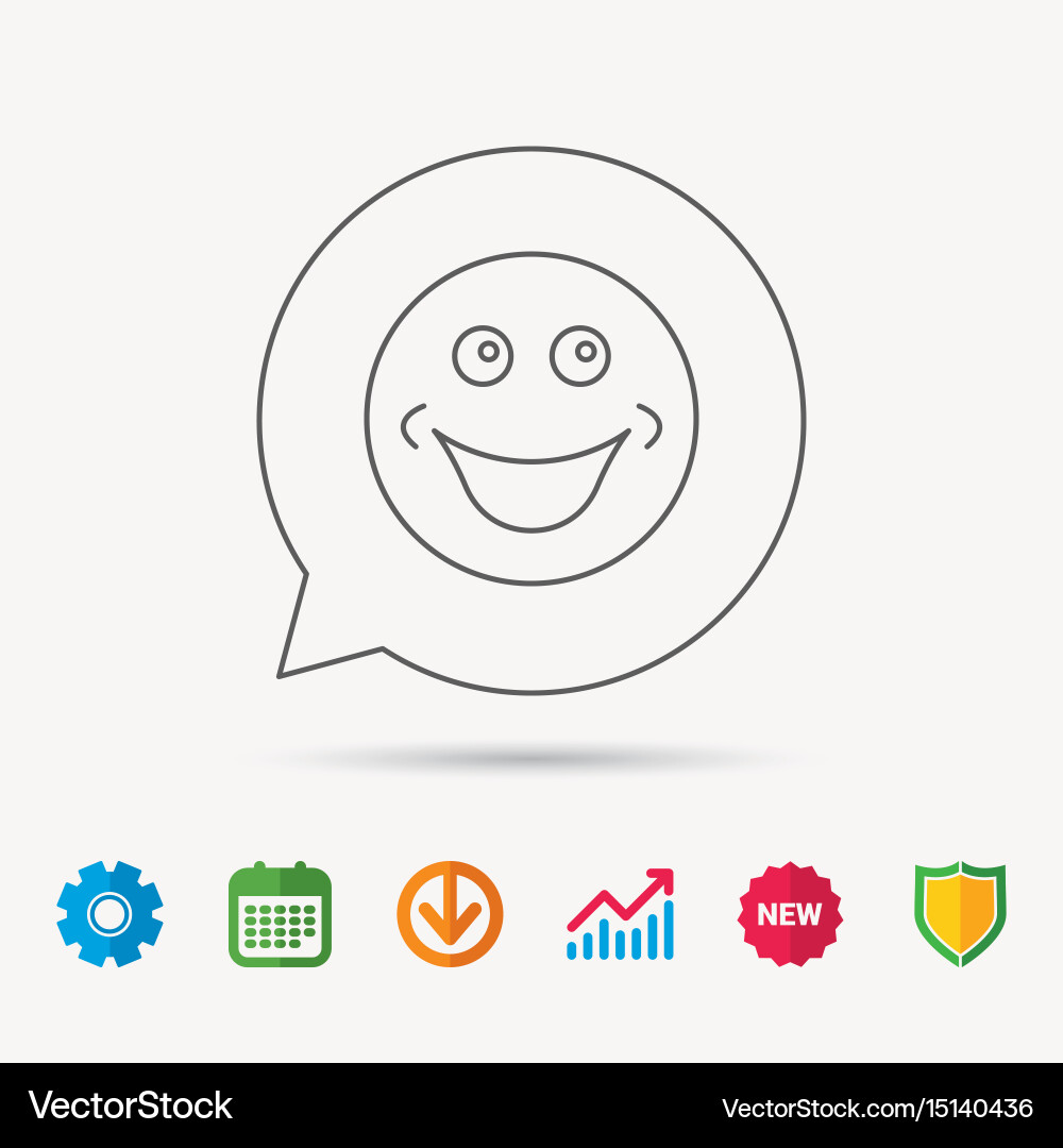 Smile icon positive happy face sign Royalty Free Vector