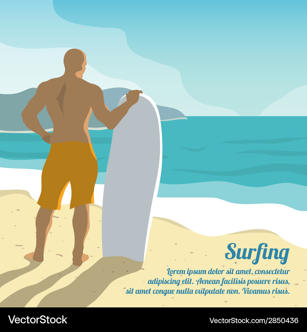 Surfing summer poster Royalty Free Vector Image