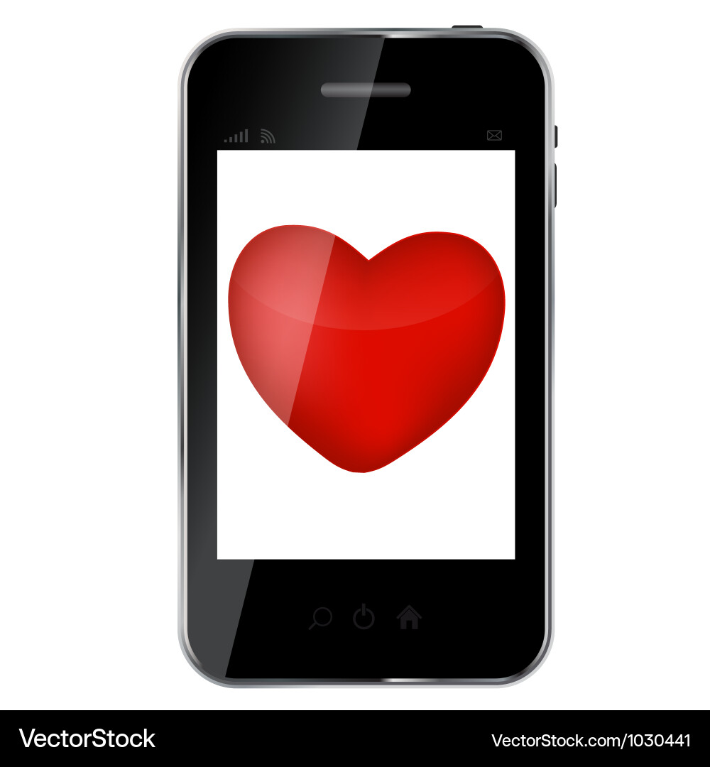 Abstract design mobile phone with heart love Vector Image