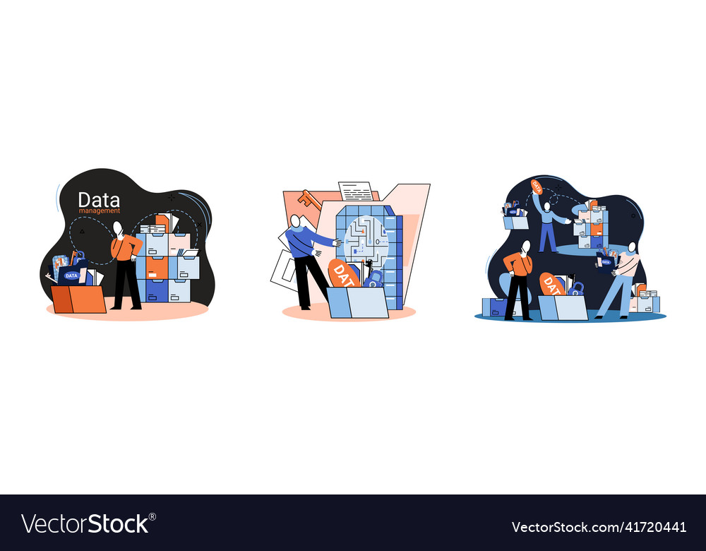Big data analytics platform management Royalty Free Vector