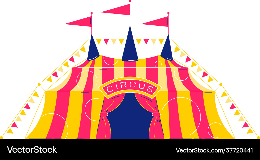 Circus big top composition Royalty Free Vector Image