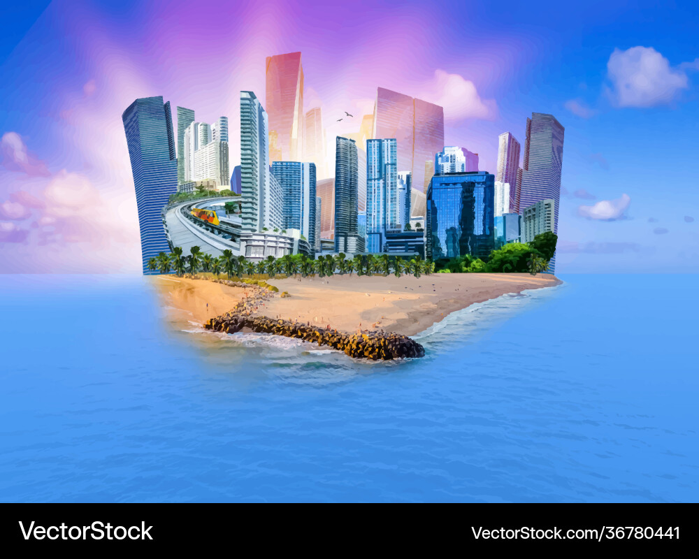 Collage about miami florida united states Vector Image