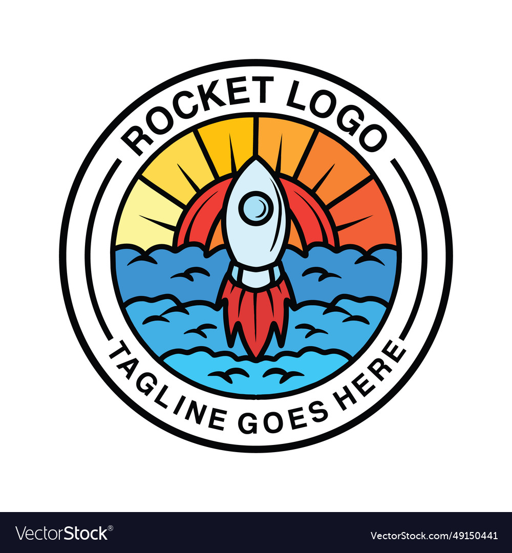 Colorful rocket technology logo graphic design Vector Image