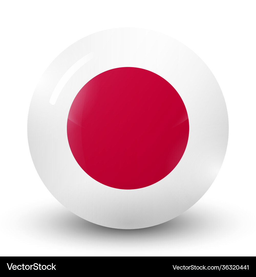 Glass light ball with flag japan round sphere Vector Image