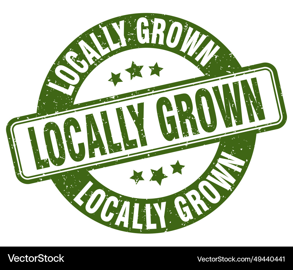 Locally grown stamp label round Royalty Free Vector Image