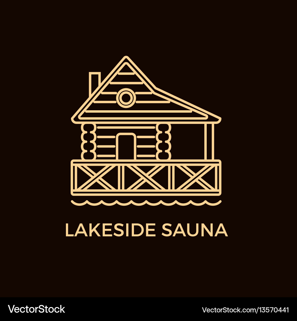 Modern line style sauna logotype template Vector Image