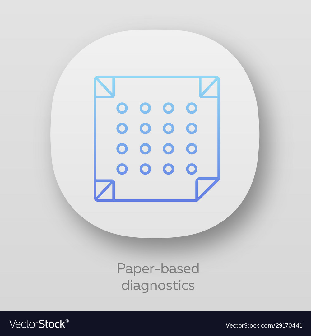 Paper-based diagnostics app icon biosensor quick Vector Image