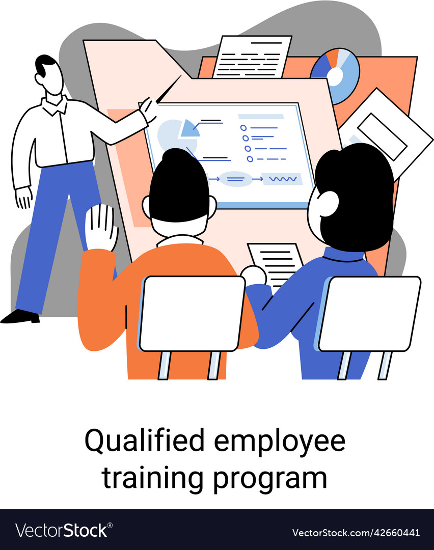 Qualified employee training program refresher Vector Image