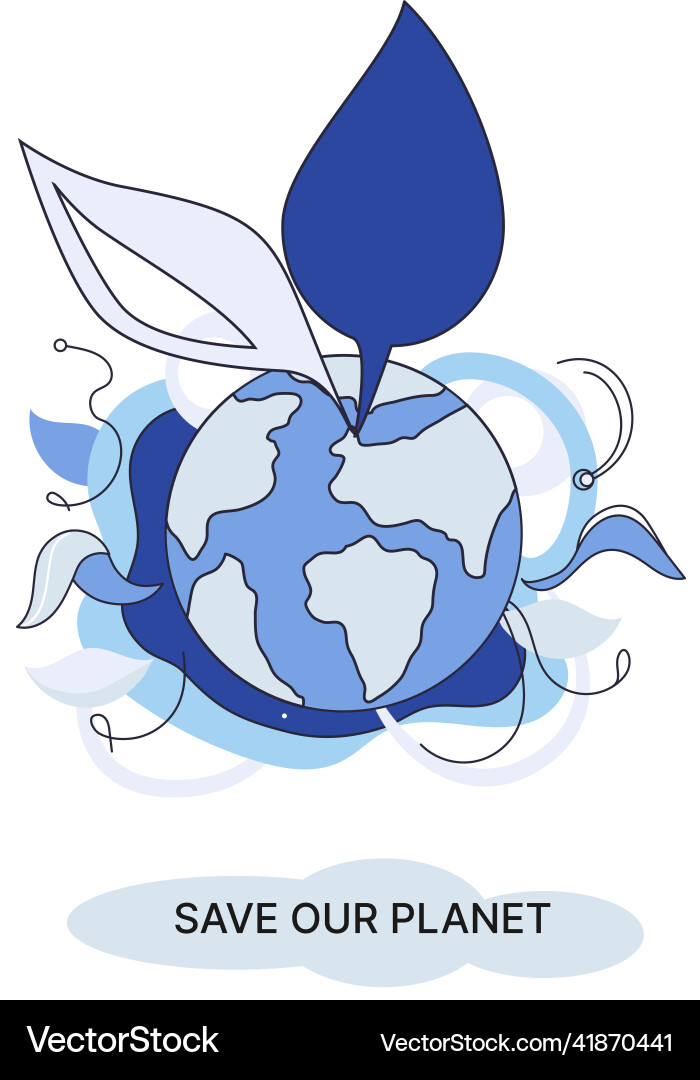 Save our planet ecological metaphor earth day Vector Image