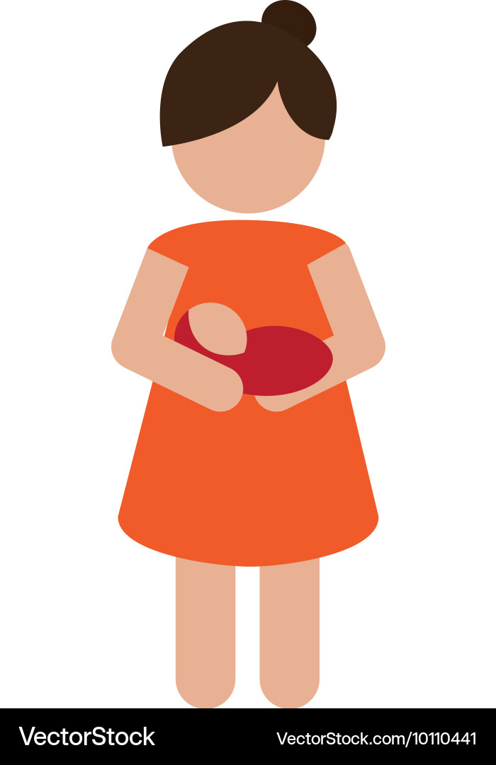 Woman carrying baby icon Royalty Free Vector Image