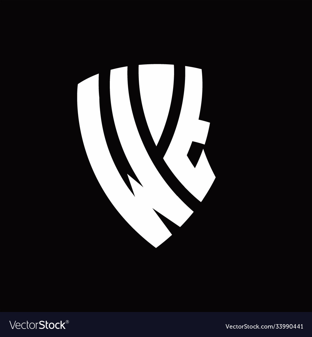 Wt logo monogram with shield elements shape Vector Image