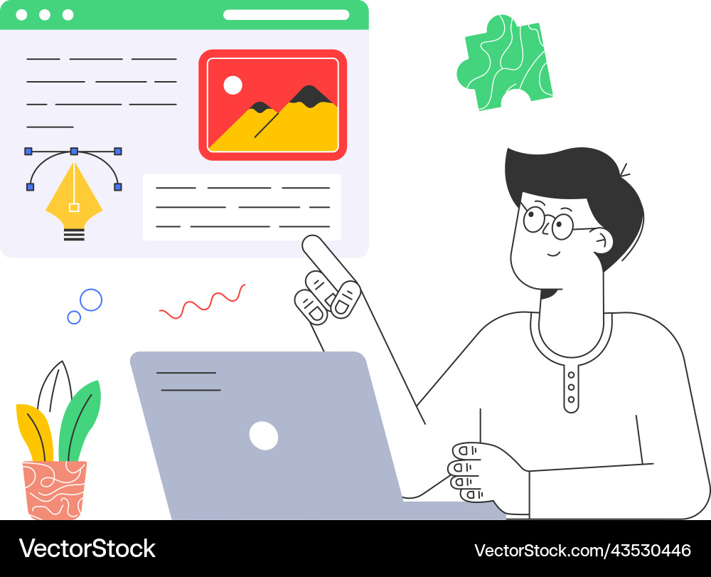 A handy flat of graphic art Royalty Free Vector Image