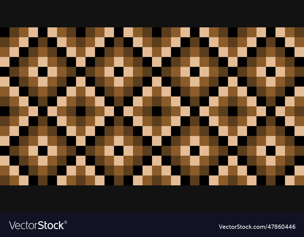 Brown Square Tile Mosaic Pattern With Ethnic Vector Image