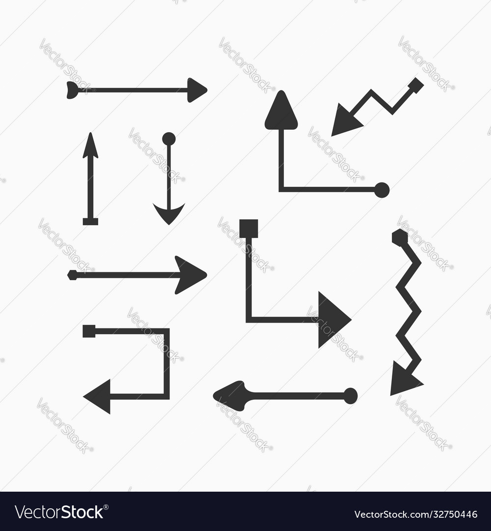 Collection different arrows set pointers Vector Image