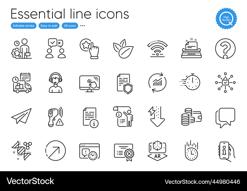 Consultant manual doc and support line icons Vector Image