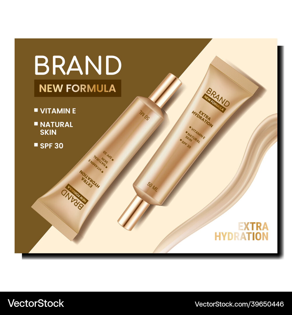 Cream new formula creative promotion poster Vector Image