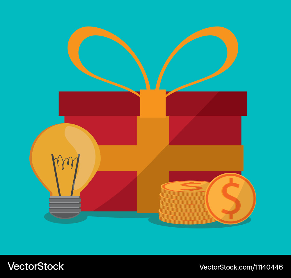 Gift and digital marketing design Royalty Free Vector Image
